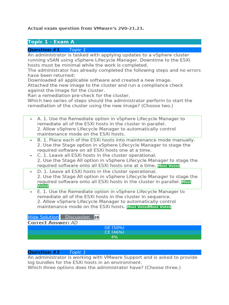 VMware 2V0-21.23 Exam Actual Questions | PDF | Active Directory | Virtual Machine