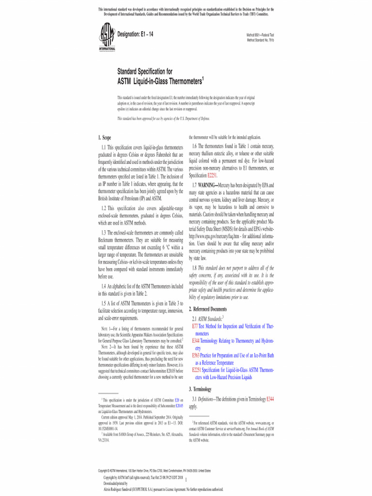 Astm E1 | PDF