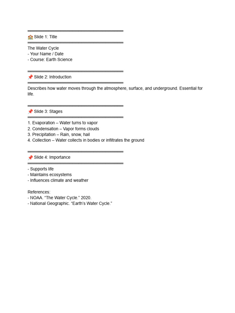 Water Cylce | PDF