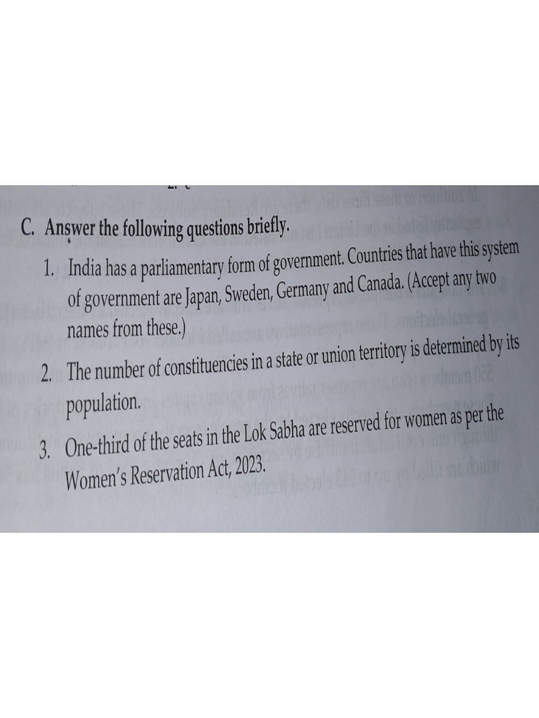 Answer in Brief - Civics Chapter 1 | PDF