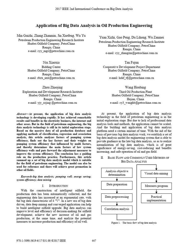 Guizhi201 - Application of Big Data Analysis in Oil Production ...