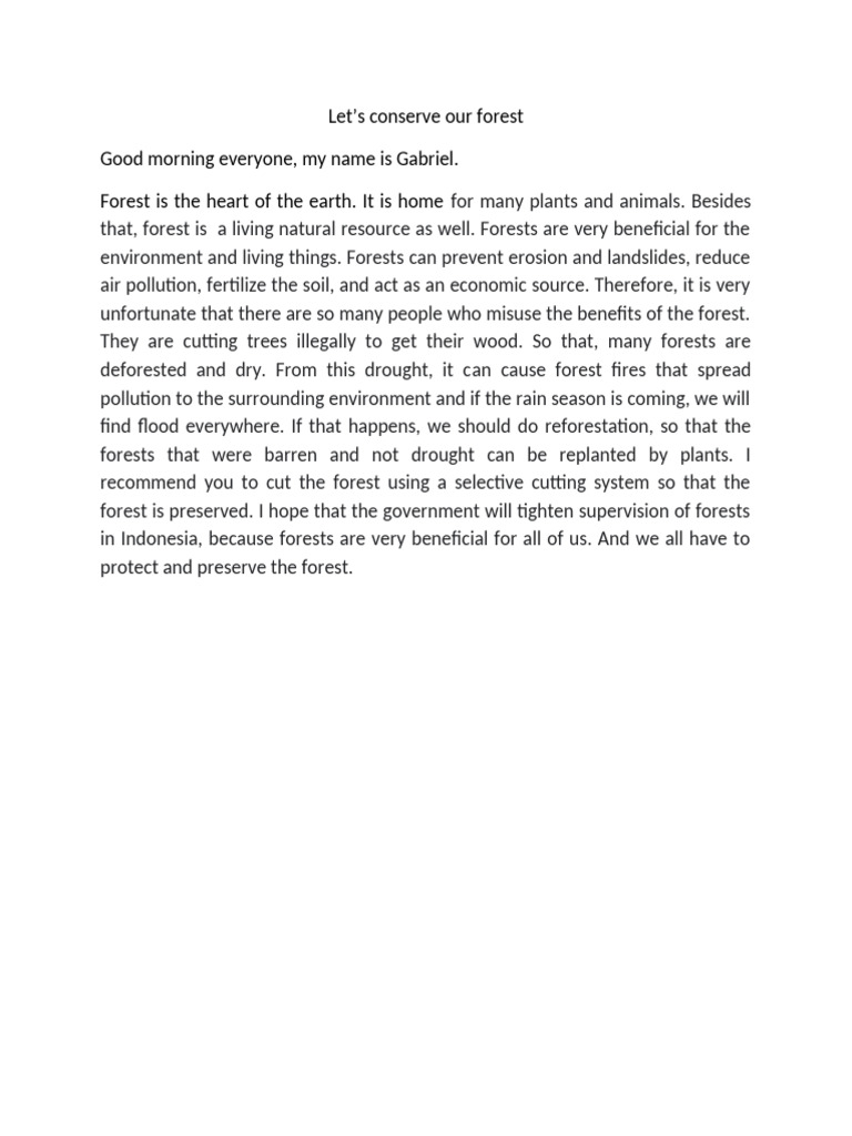 Forest Speech | PDF