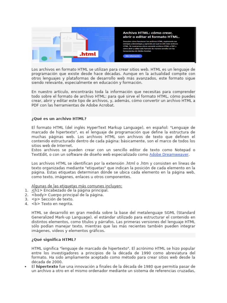 HTML 2 Inf A | PDF | HTML | Red mundial