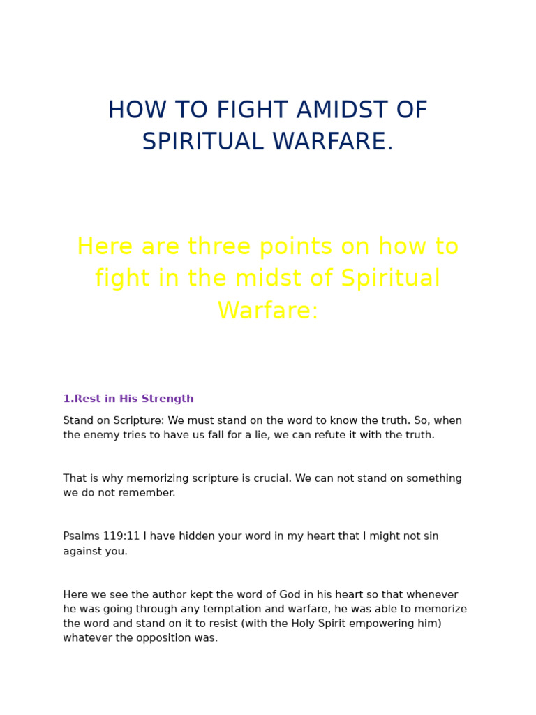 Strategies for Spiritual Warfare | PDF | Religious Belief And Doctrine ...