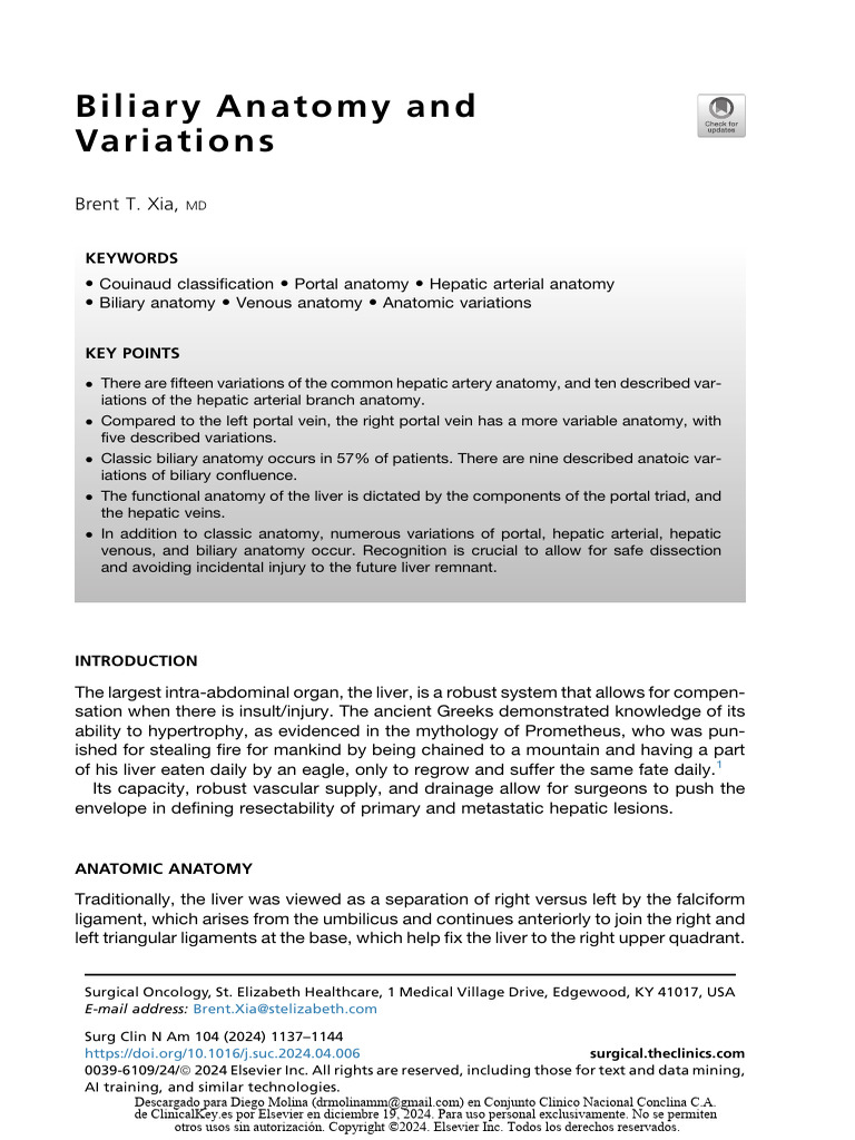 Biliary Anatomy and Its Variations Explained | PDF | Liver | Abdomen