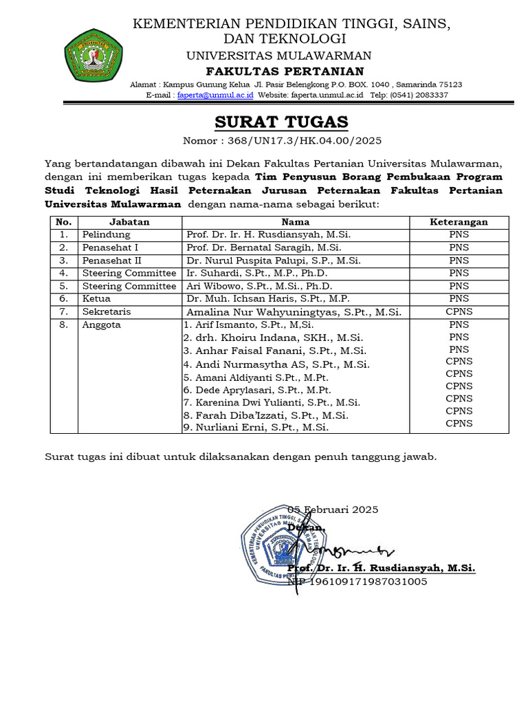 I Am Sharing 'PTK_Tim Penyusun Borang Pembukaan Program Studi Teknologi ...