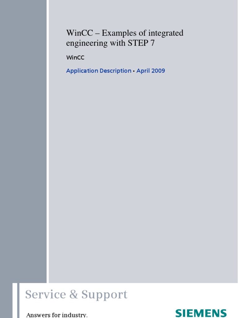 WinCC - Examples of Integrated Engineering With STEP 7 | PDF ...
