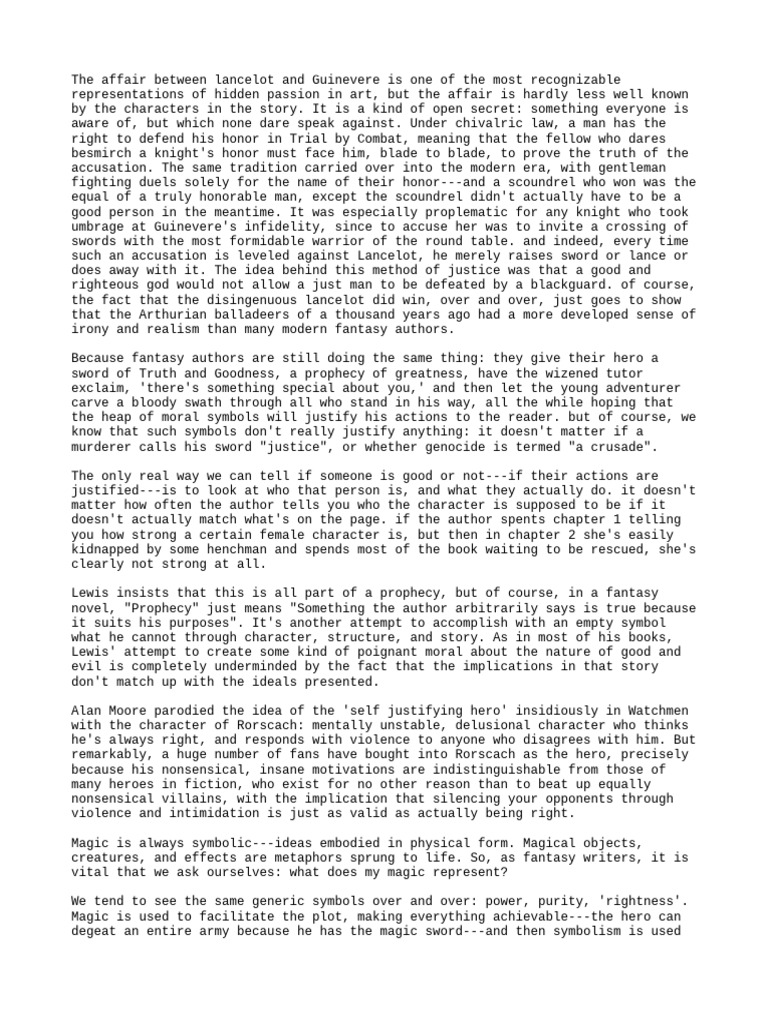 On Writing Magic Well | PDF | Lancelot