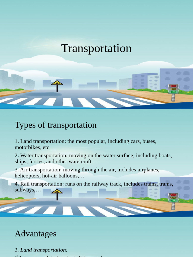 Types and Advantages of Transportation | PDF
