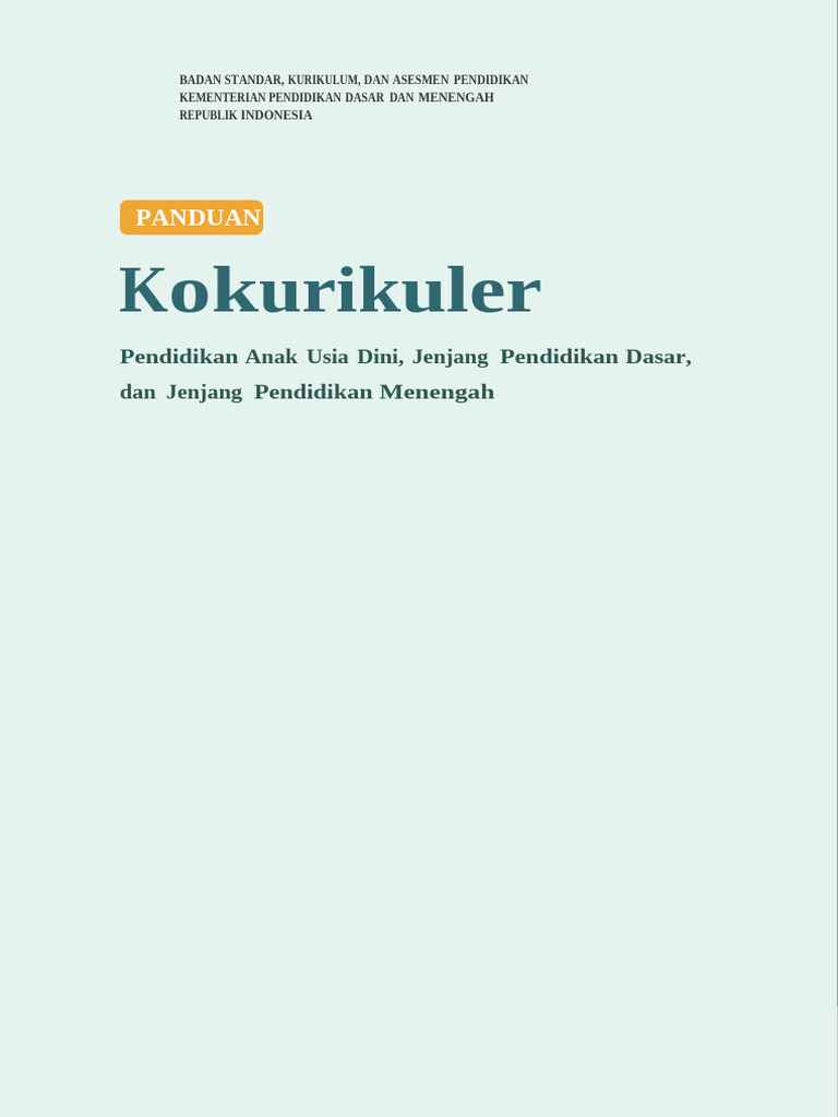 Panduan Kokurikuler 2025 | PDF