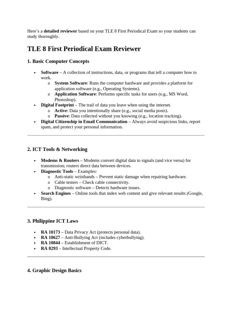 TLE 8 Reviewer 1st QTR | PDF | Typefaces | Image Editing