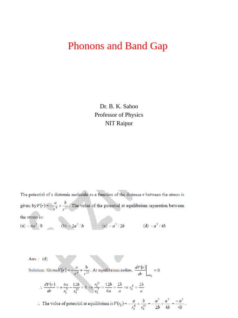 Phonon and Bandgap GATE QP | PDF