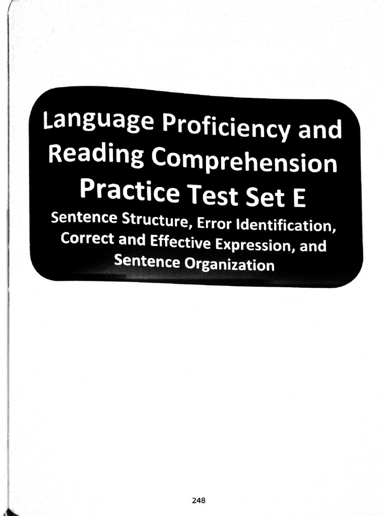 (English) SET E Language Proficiency & Reading Comprehension Practice ...