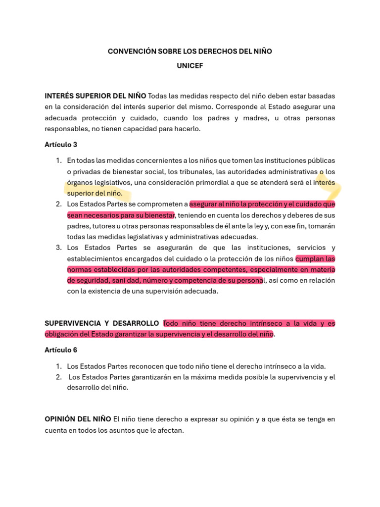 Convención Sobre Los Derechos Del Niño | PDF | Derechos de los niños ...