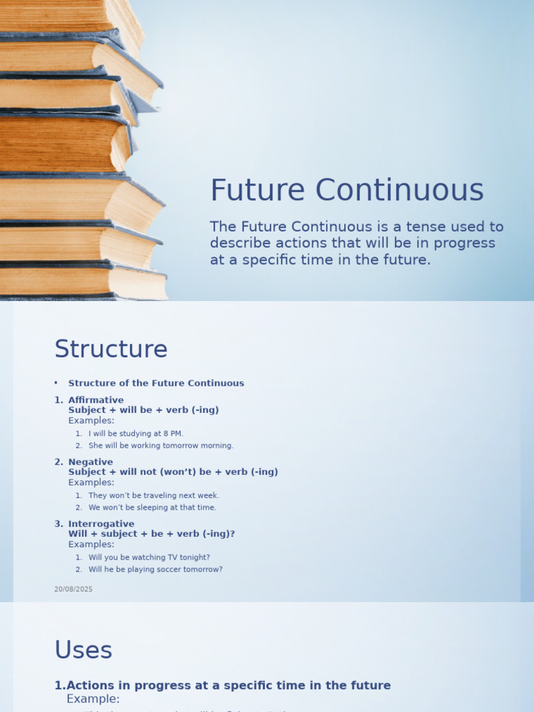 Understanding Future Continuous Tense | PDF