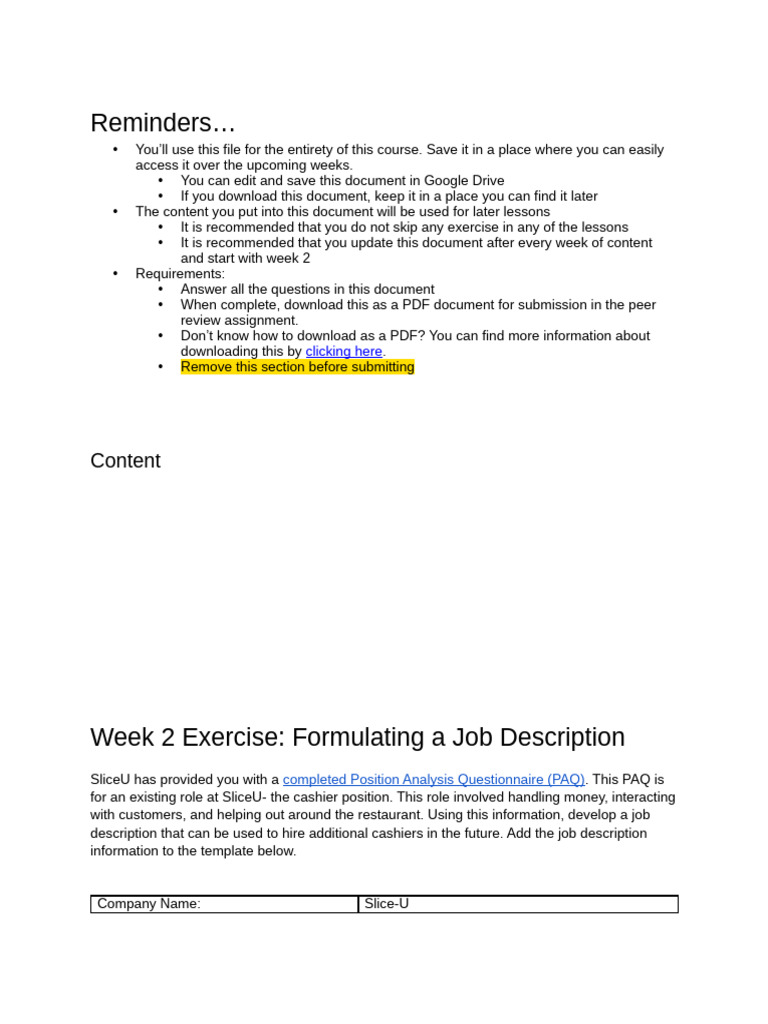 Job Descriptions and Onboarding Guide | PDF | Business