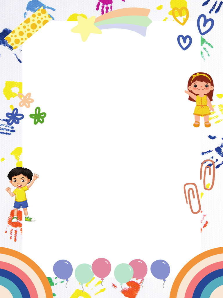 Colorful Minimalist Kids Page Border | PDF
