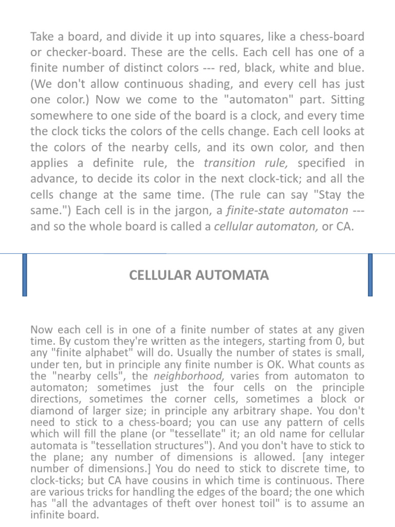 Cellular Automata | PDF | Automata Theory | Applied Mathematics