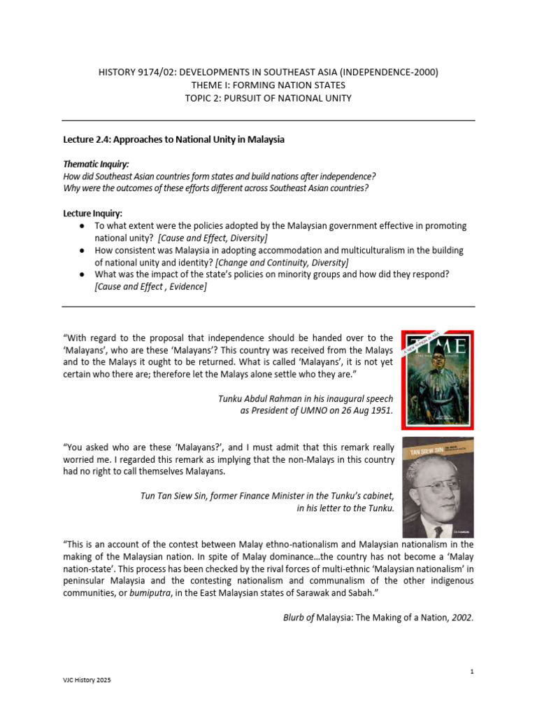 National Unity in Malaysia: Challenges & Policies | PDF | Malaysia