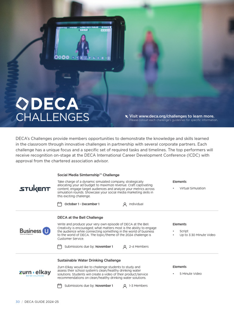 Upcoming DECA Events Timeline | PDF | Simulation | Marketing
