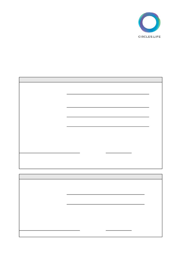(Individual) (Porting) Circles Life Transfer of Ownership Form | PDF