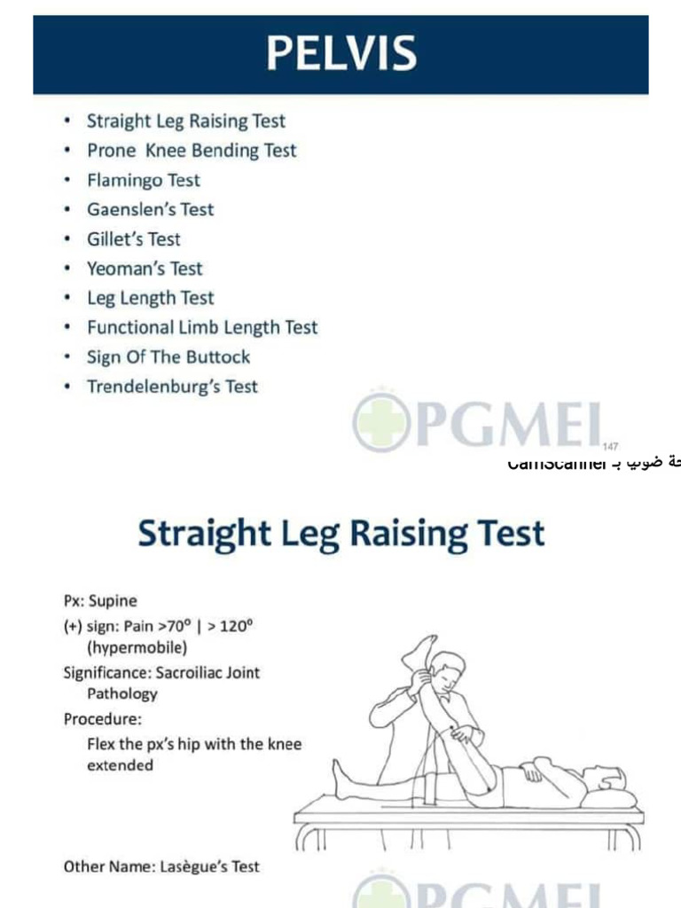 Pelvic Special Test | PDF