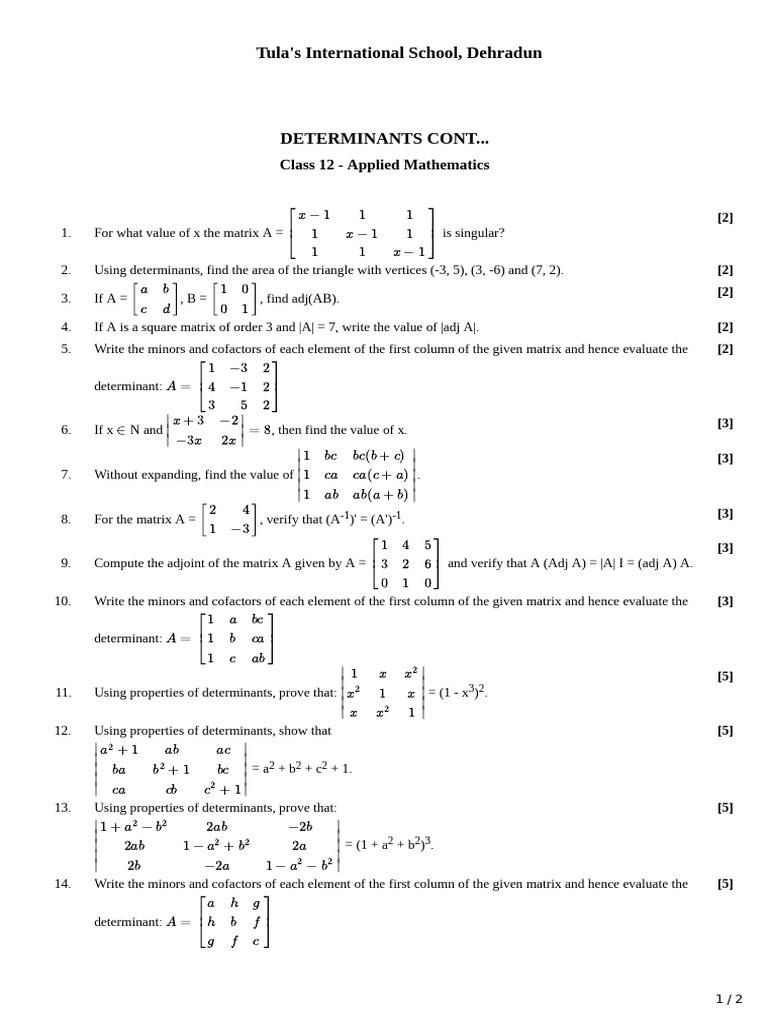 Determinants Cont.... | PDF | Abstract Algebra | Linear Algebra