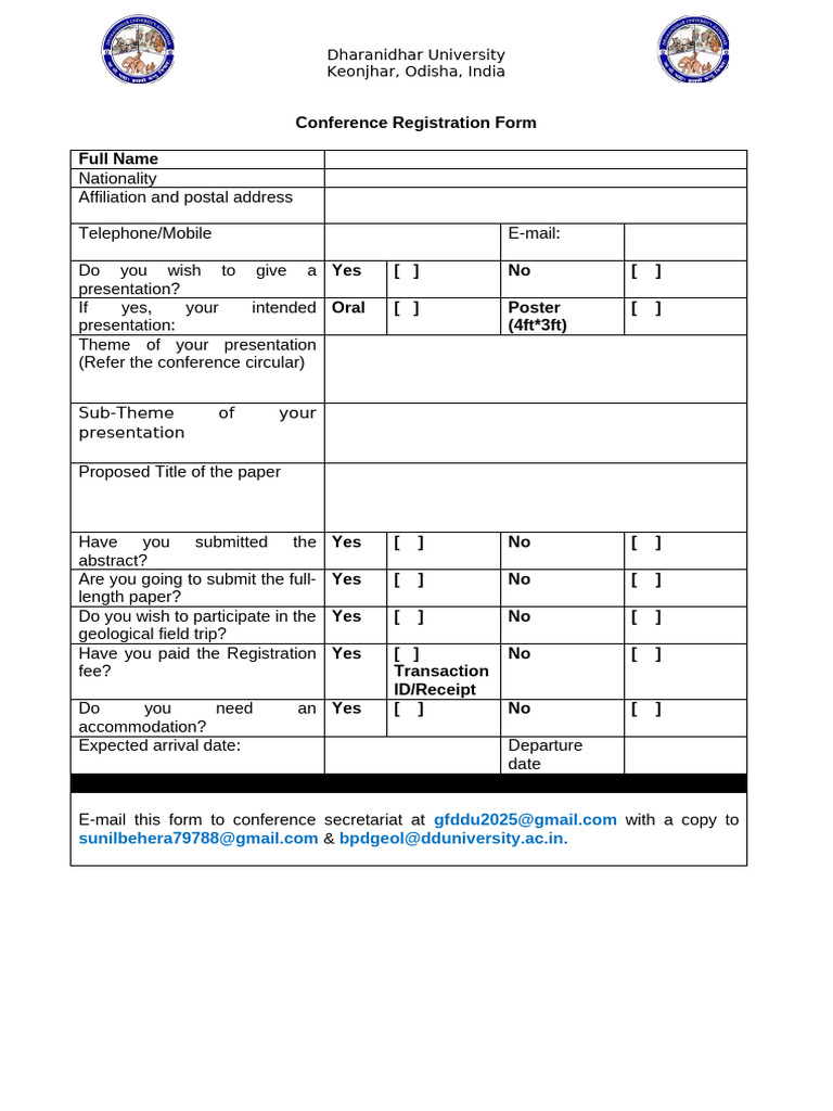 Registration Form DDU | PDF
