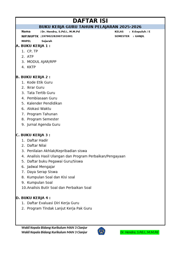 Templet Contoh Rincian Minggu Efektif Prota Prosem 2025-2026 Man 3 ...