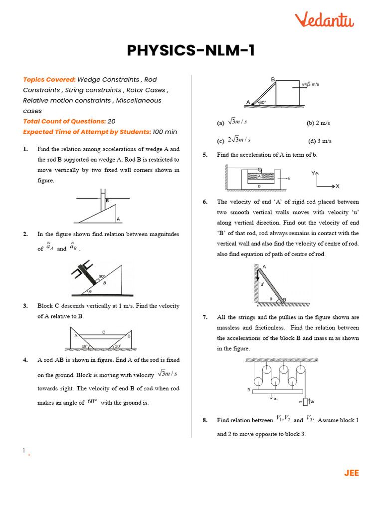 Physics-NLM-1 Completed | PDF | Acceleration | Velocity