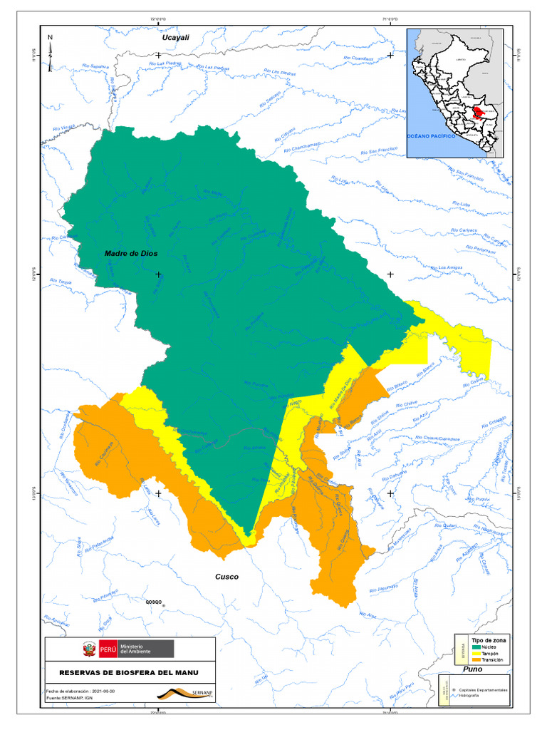 Mapa Reserva de Biosfera Del Manu | PDF