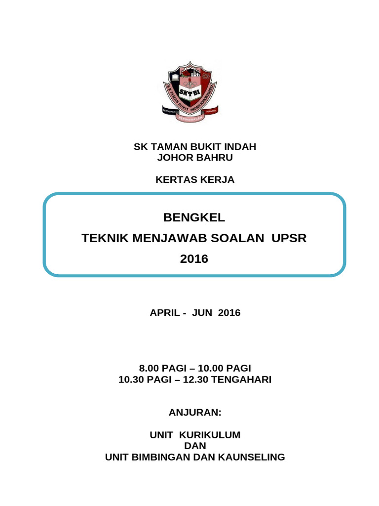 Bengkel Teknik Menjawab Soalan Upsr | PDF