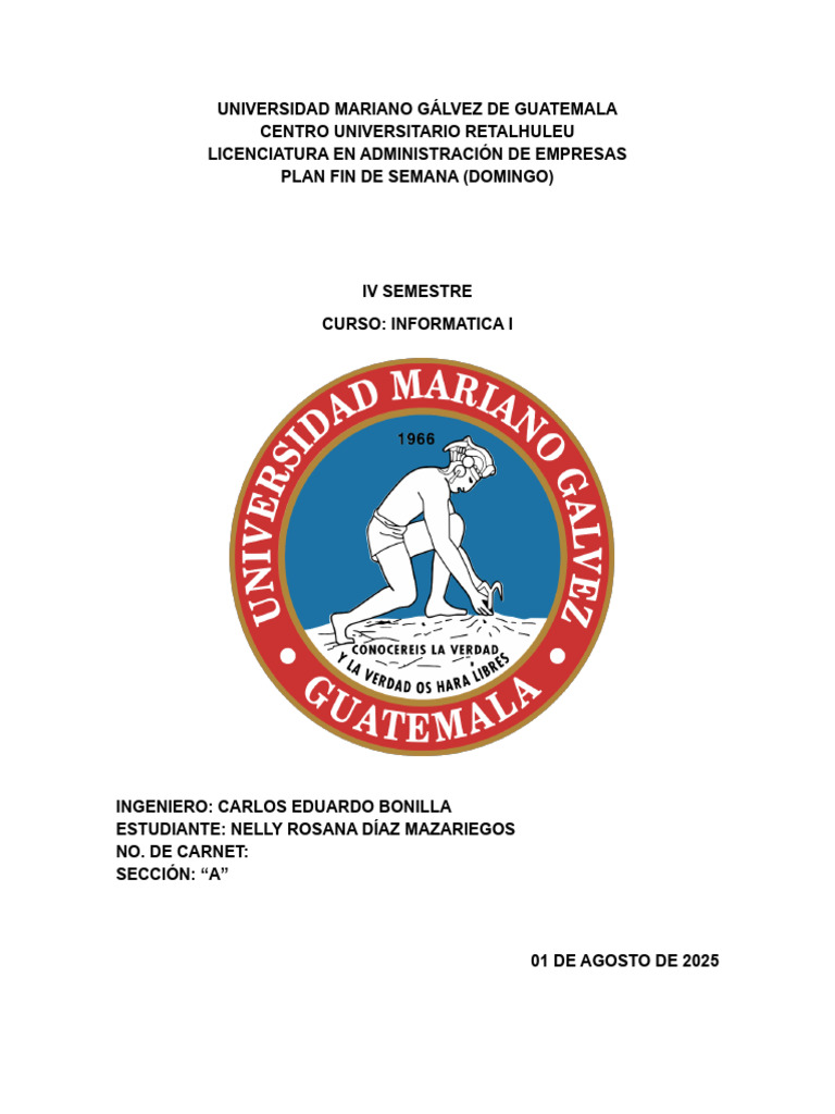 Informatica I, Nelly Díaz | PDF