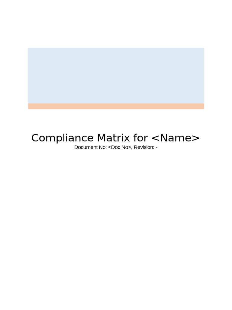 Compliance Matrix Overview Document | PDF