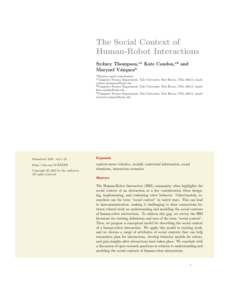 Understanding Social Context in HRI | PDF | Information