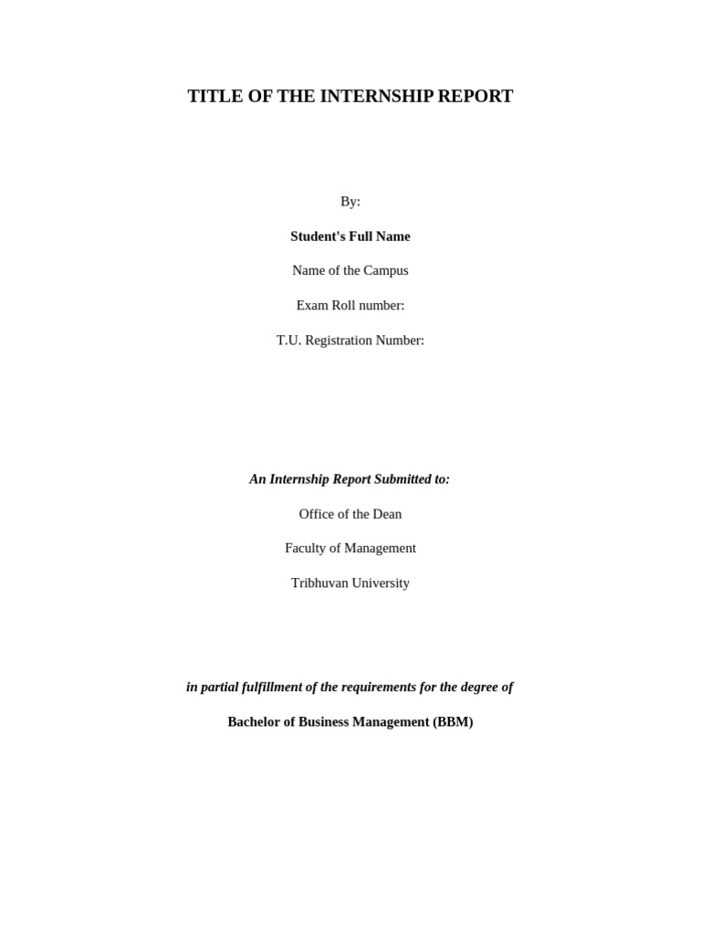 Title of The Internship Report | PDF