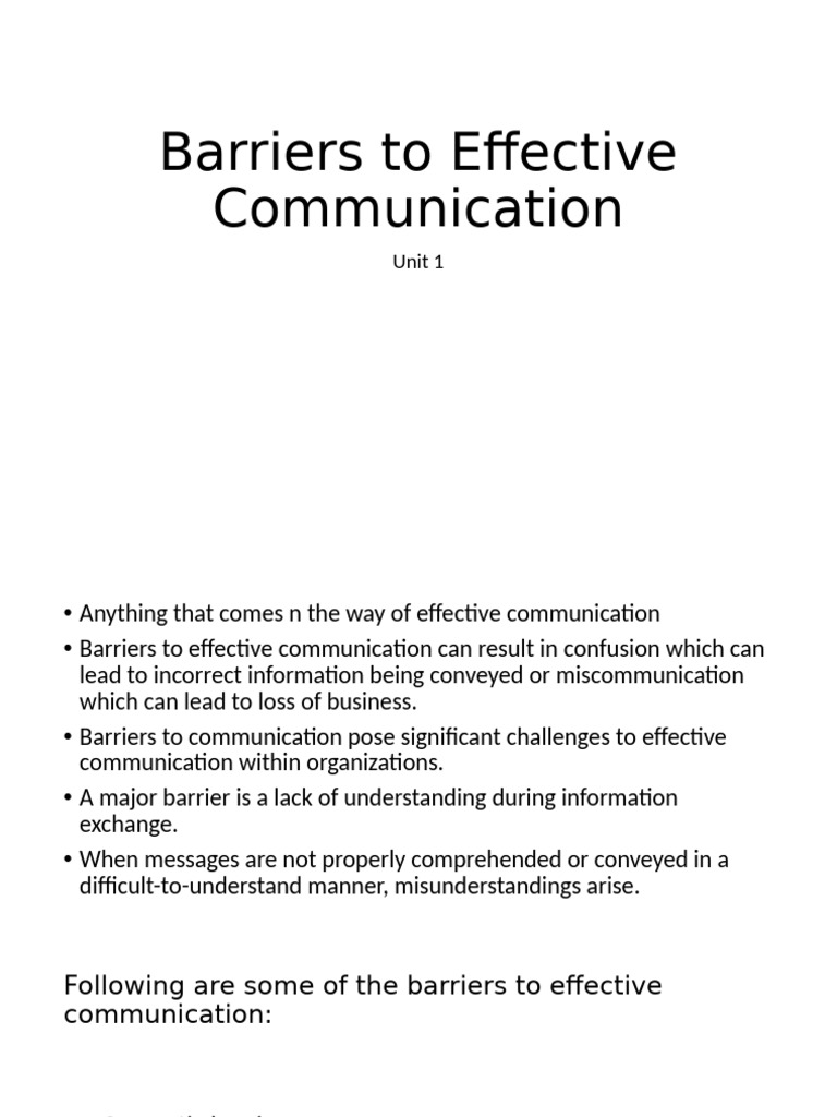 Business Communication Session 1.4 - Barriers To Communication | PDF ...