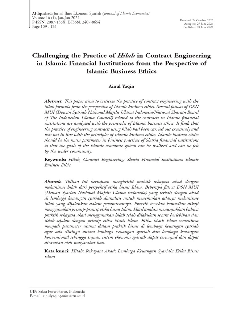 Critique of Hilah in Islamic Contracts | PDF | Islamic Banking And ...