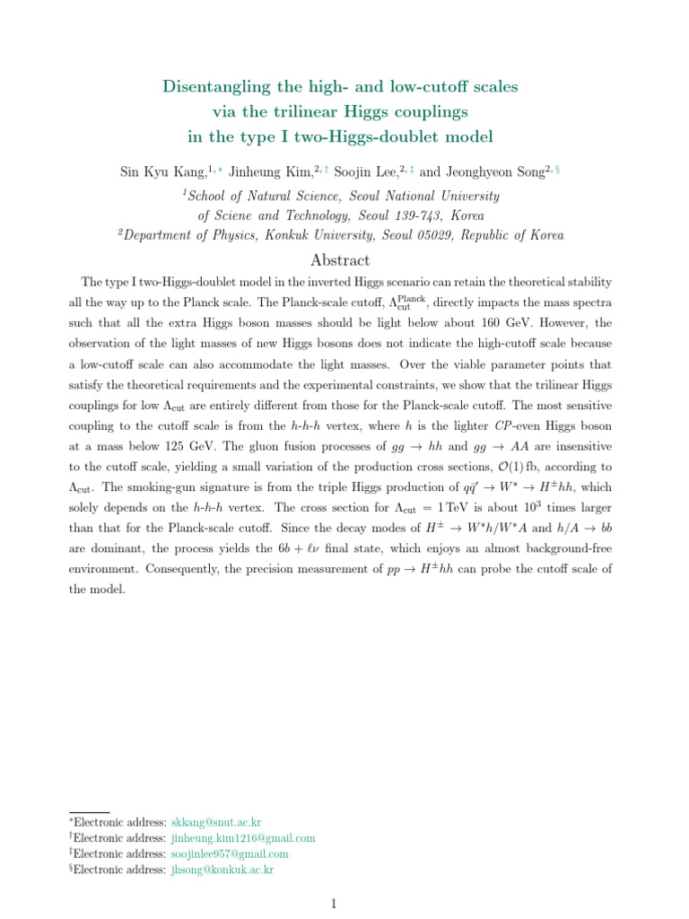 Disentangling The High-And Low-Cutoff Scales Via The Trilinear Higgs ...
