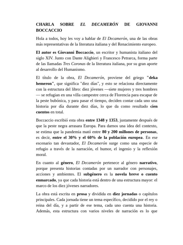 Decameron | PDF | El decameron | Giovanni Boccaccio