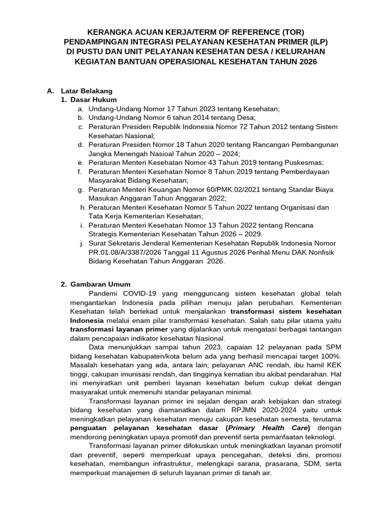 Pendampingan ILP di Pustu 2026 | PDF