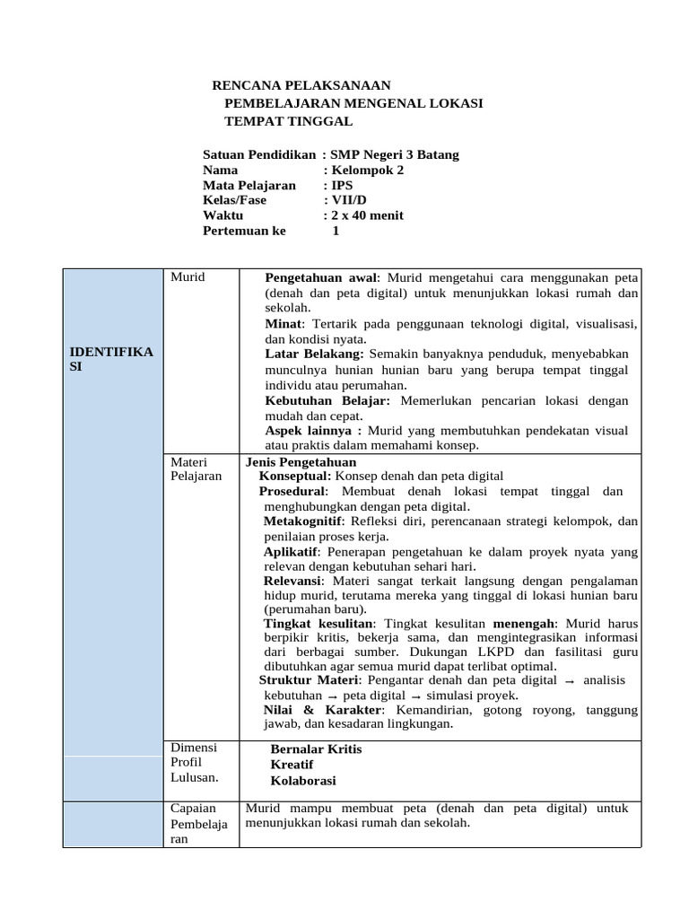 RPP Deep Learning IPS Kelas 7 | PDF