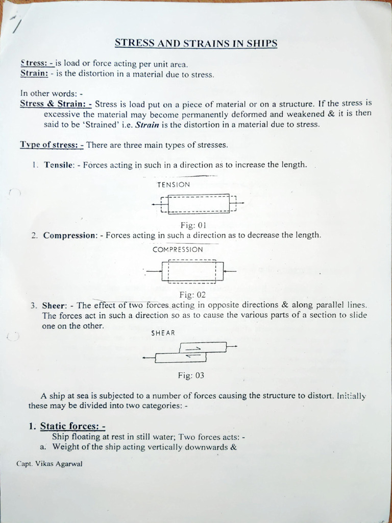 Stress and Strain in Ships by Capt. Vikas-1 | PDF