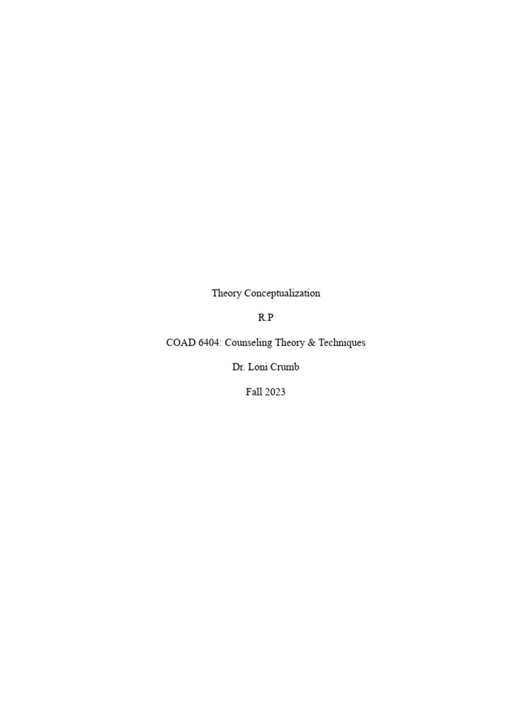 COAD 6404 Theory Conceptualization | PDF | Psychological Concepts | Psychology
