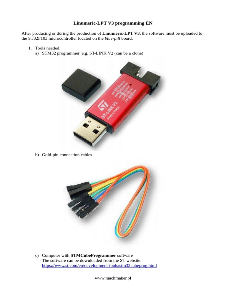 STM32 Programming for Linumeric-LPT V3 | PDF