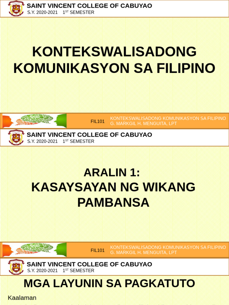 Aralin 1 Kasaysayan NG Wikang Pambansa | PDF