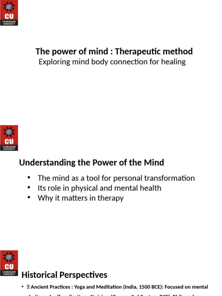 Mind-Body Connection for Healing Techniques | PDF | Meditation | Cognition