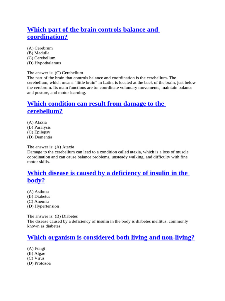 Which Part of The Brain Controls Balance and Coordination | PDF | Brain | Cerebellum