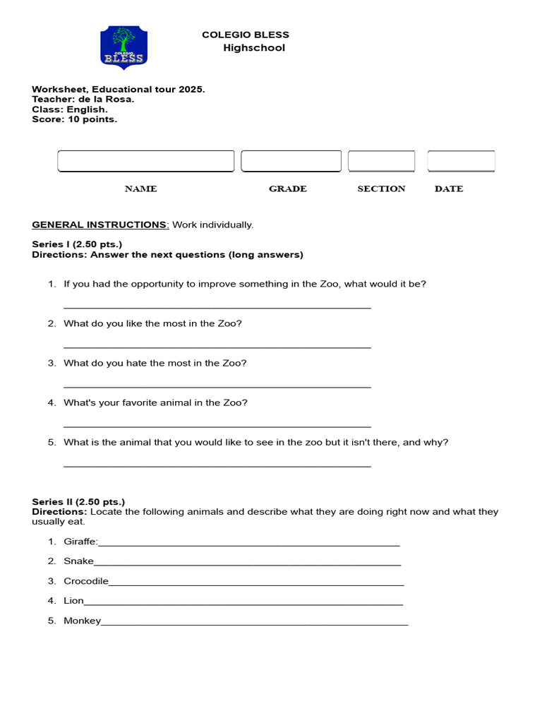Educational Tour Worksheet 2025 | PDF | Chess Theory | Chess