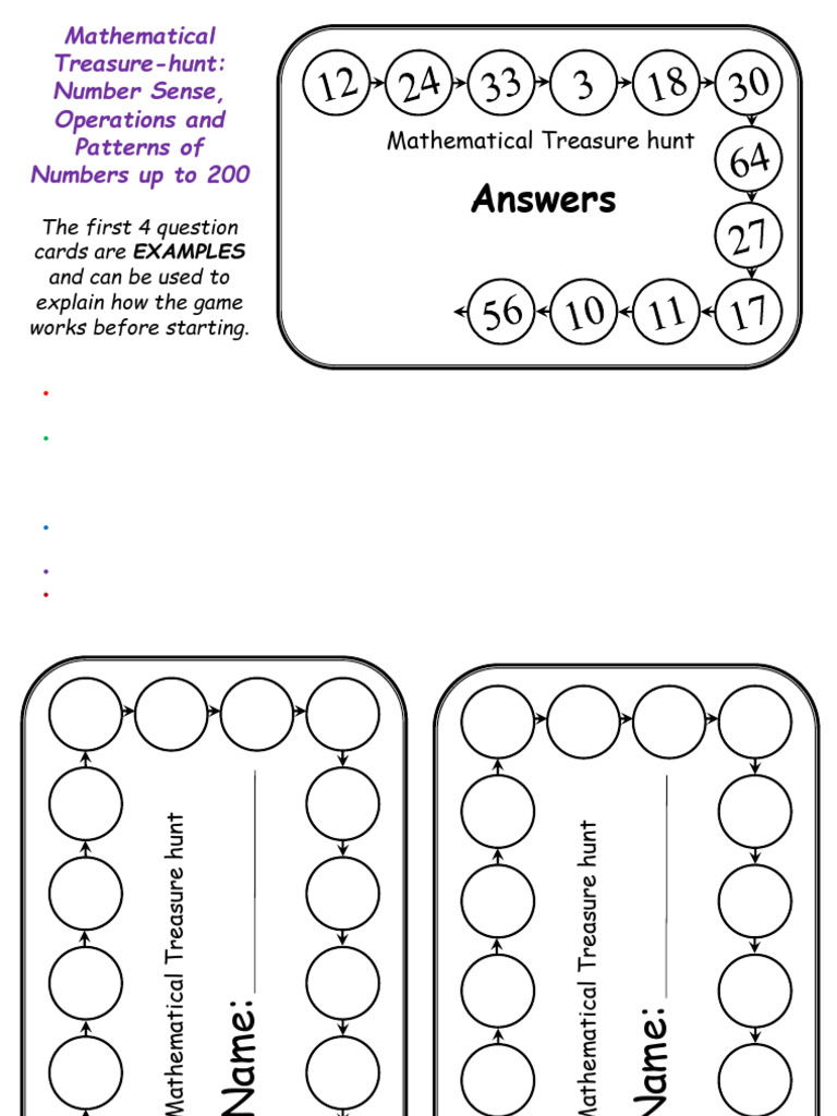 Math Treasure Hunt Activity Guide | PDF